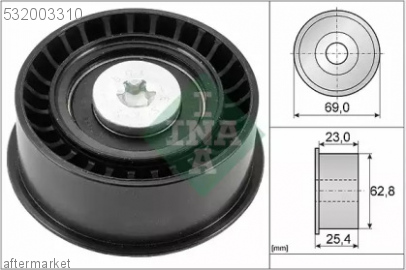 532003310 INA - Паразитный / Ведущий ролик, зубчатый ремень. Замена ...