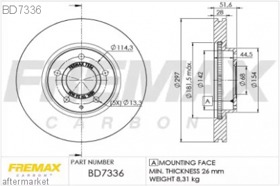 BD7336 FREMAX - Тормозной диск. Замена, описание, фото, аналоги, цены, купить запчасти в ...