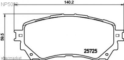 NP5039 NISSHINBO - Комплект тормозных колодок, дисковый тормоз. Замена ...