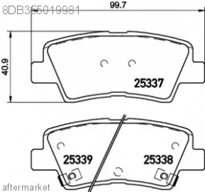48413350B0 SSANGYONG - Комплект тормозных колодок, дисковый тормоз ...