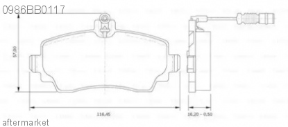 A1684200520 MERCEDES-BENZ - Комплект тормозных колодок, дисковый тормоз ...